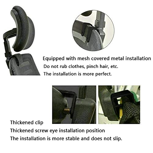 Adjustable Headrest for Office Chair, Chair Headrest Neck Protection Pillow Mesh Chair Universal Adjustable Height Upholstered Headrest for Ergonomic High Swivel Executive Chair-Headrest Only(Black)