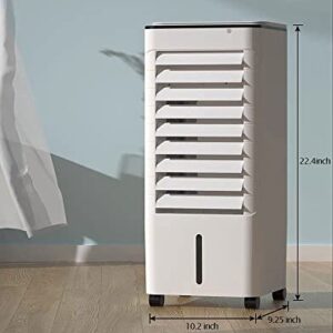 Caynel 3-IN-1 Portable Air Conditioner, Evaporative Air Cooler/Humidifier/Ice Box, 12H Timer&Remote Control, Ultra-quiet Evaporative Cooler for Whole Room Home & Office