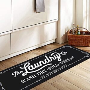 Pauwer Farmhouse Laundry Room Rugs Runner 20"x59" Long Non Slip Waterproof Laundry Mats Kitchen Floor Carpet Durable Cushioned Natural Rubber Foam Area Rug for Laundry Room Kitchen Bathroom