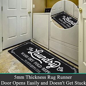 Pauwer Farmhouse Laundry Room Rugs Runner 20"x59" Long Non Slip Waterproof Laundry Mats Kitchen Floor Carpet Durable Cushioned Natural Rubber Foam Area Rug for Laundry Room Kitchen Bathroom