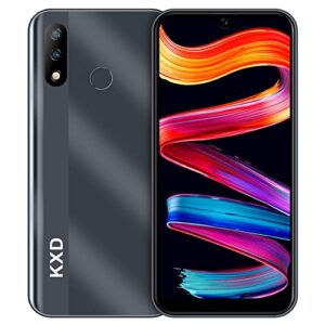 kxd d68s smartphone unlocked | 4000mah battery | 6.088” full-screen display | 32gb (128gb extended) | 8mp dual camera | dual sim card cell phone | black