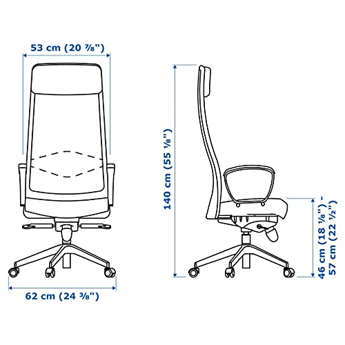 IKEA MARKUS Office chair, Adjust the height and angle of this chair so your workday feels comfortable [Vissle dark grey]