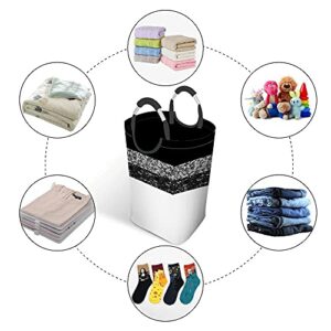 Wondertify Silver Black Sequins Laundry Hamper Shiny Pailette Clothes Basket With Easy Carry Handles For Clothes Organizer Toys Storage Grey Spangles