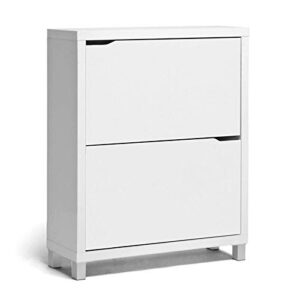 allora modern shoe cabinet in white