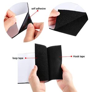 Hook and Loop Tape Double Sided Hook and Loop Tape with Adhesive Back Fastener Strip Reusable Double Side Hook Roll Sticky Glue Nylon Patch, Black (6 Inch Width 1 Yard Length)