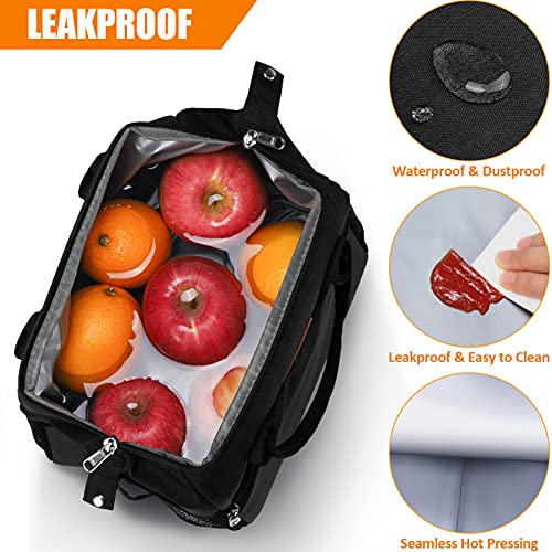 Insulated Lunch Bag for Women/Men, Reusable Lunch Box for Work Office School Picnic Beach, Freezable Large 16-Can Cooler Tote Bag Leakproof Lunch Bag for Adult Kids with Adjustable Shoulder Strap