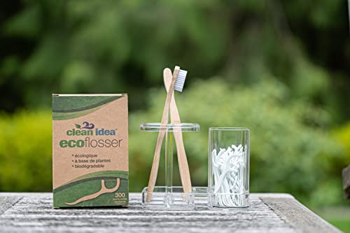 Clean Idea Ecofloss, (300 Picks), Eco Friendly Floss Pick, Floss Picks for Adult and Kids Teeth, Bamboo Floss Picks, Teeth Flossers, Reusable Tooth Floss Picks, Floss Sticks,