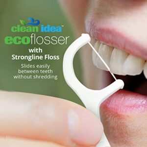 Clean Idea Ecofloss, (300 Picks), Eco Friendly Floss Pick, Floss Picks for Adult and Kids Teeth, Bamboo Floss Picks, Teeth Flossers, Reusable Tooth Floss Picks, Floss Sticks,