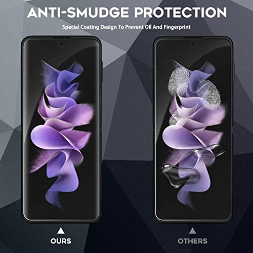 Orzero (3 Sets 12 Packs) Compatible for Samsung Galaxy Z Flip 3 5G Soft TPU Screen Protector, High Definition Premium Quality Edge to Edge (Full Coverage) Bubble-Free (Lifetime Replacement)