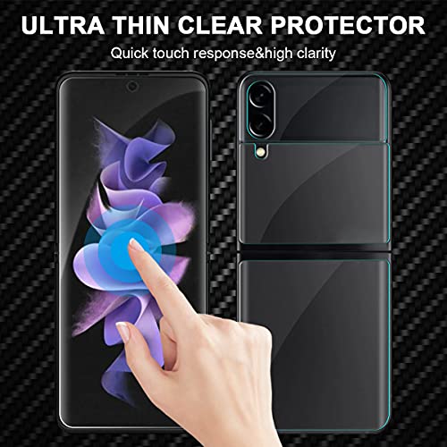 Orzero (3 Sets 12 Packs) Compatible for Samsung Galaxy Z Flip 3 5G Soft TPU Screen Protector, High Definition Premium Quality Edge to Edge (Full Coverage) Bubble-Free (Lifetime Replacement)