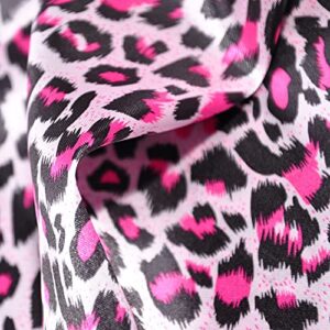 Yutone 59" Wide Satin Fabric, Leopard Skin Animal Print Design Creative Contemporary Artwork, 100% Polyester by The Yard(Pink)