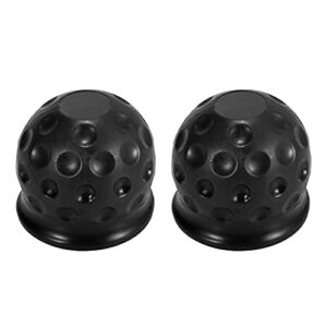 x autohaux 2pcs universal trailer hitch ball cover waterproof dustproof 50mm id black for car truck rv boat