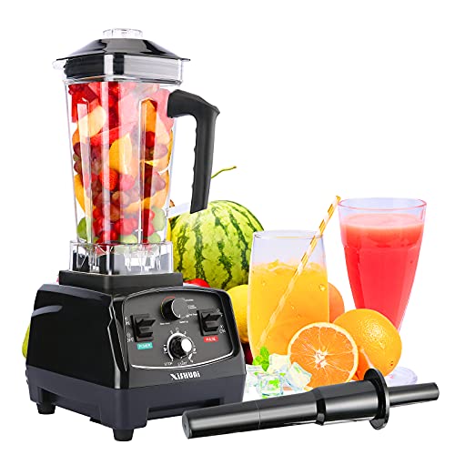 XiSHUAi Blender Professional Countertop Blender for Kitchen, 2200W High Speed Smoothie Blender Machine for Shakes and ice, commercial blender with Timer, 68OZ BPA-Free Jar Pitcher, Veggies Maker, Black