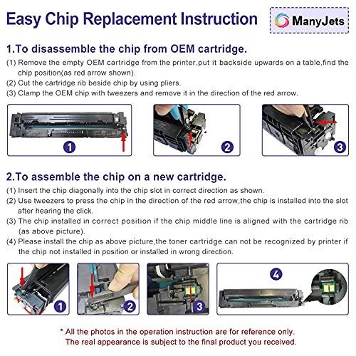 ManyJets 206X W2110X Compatible Toner Cartridge Replacement for HP 206X W2110X 206A W2110A Work with HP Color Laserjet Pro M283fdw M255dw M283cdw M282nw Printer (High Yield,4-Pack,NO CHIP)