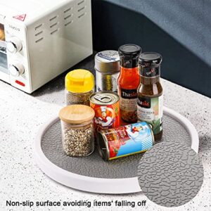 ZENFUN 3 Pack 12 Inch Lazy Susan Turntable, Non-Skid 360 Degree Rotating Tray Basics Spinning Spices Organizer for Pantry, Cabinet, Refrigerator, Bathroom, Gray Lining