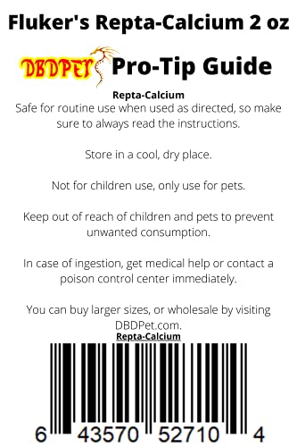 DBDPet Fluker's Repta Calcium with Vitamin D3 Reptile Supplement 2oz - Includes Attached Pro-Tip Guide