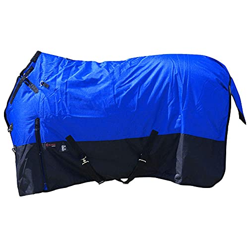 DWJ Horse Turnout Blanket, 600D Waterproof Turnout Miniature Tear-Proof Horse Winter Rug Blue