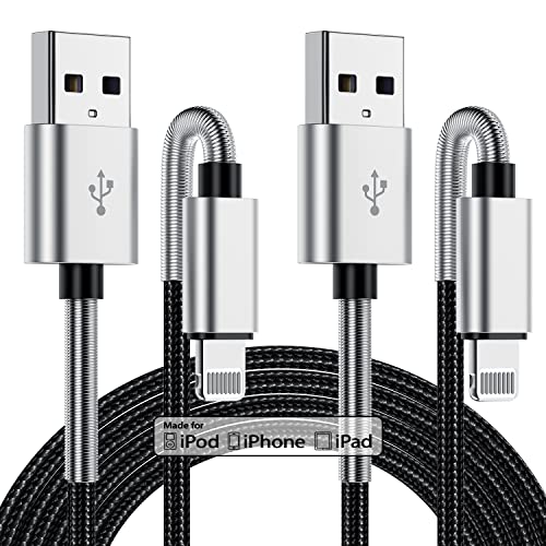 2Pack 10ft iPhone Charger Cable, [ Apple MFi Certified ] Long Lightning Cable 10 Foot, High Fast 10 Feet Apple Charging Cable Cord for Apple iPhone 14/14 Pro Max/13 Mini/12/11/XS/XR/8/7Plus/6s/5s iPad