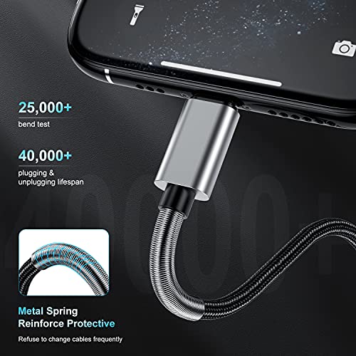 2Pack 10ft iPhone Charger Cable, [ Apple MFi Certified ] Long Lightning Cable 10 Foot, High Fast 10 Feet Apple Charging Cable Cord for Apple iPhone 14/14 Pro Max/13 Mini/12/11/XS/XR/8/7Plus/6s/5s iPad