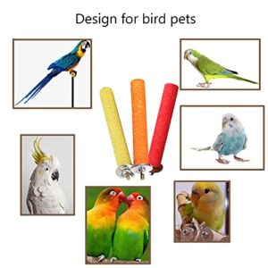 Hamiledyi Parrot Cage Perches Stand Pole,Bird Stand Sand Perch Toy Parakeet Paw Grinding Stick and Beak Colorful Cage Accessories for Conures Cockatiels Lovebirds Budgies Rest