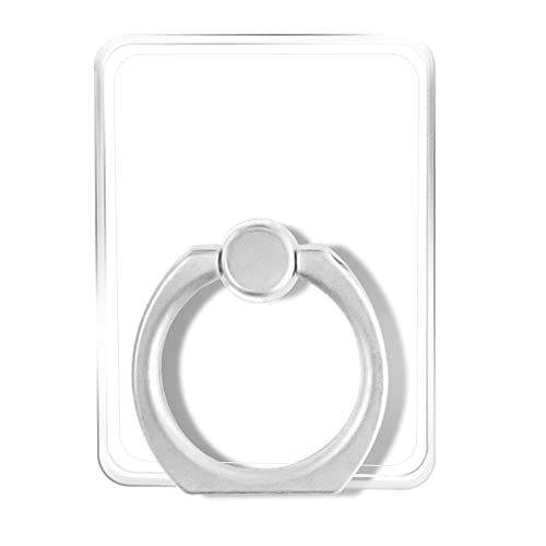 TACOMEGE Transparent Clear Phone Holder Ring Grips for iPhone Samsung Xiaomi, Finger Ring Stand for Smartphone Tablet Case Painting Pattern(Rectangle)