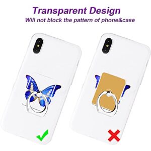 TACOMEGE Transparent Clear Phone Holder Ring Grips for iPhone Samsung Xiaomi, Finger Ring Stand for Smartphone Tablet Case Painting Pattern(Rectangle)