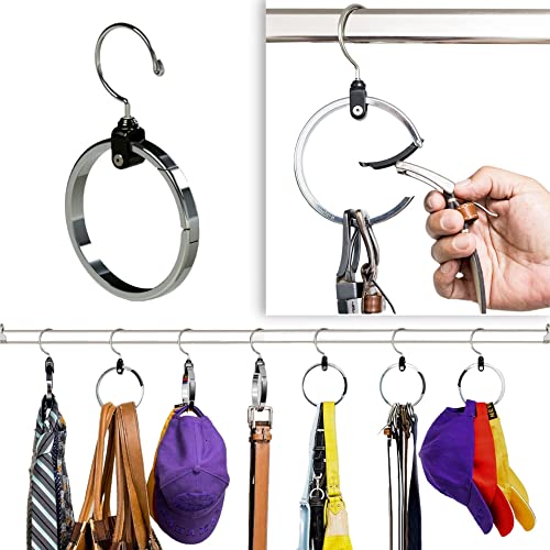 Multipurpose Hanger Organizer ROLLY HANGER Great Space Saver Cut Clutter in The Closet Perfect Organizer for Belts, Baseball Hats, Ties, Scarves, Purses and Much More Versatile Hanger