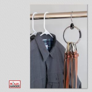 Multipurpose Hanger Organizer ROLLY HANGER Great Space Saver Cut Clutter in The Closet Perfect Organizer for Belts, Baseball Hats, Ties, Scarves, Purses and Much More Versatile Hanger