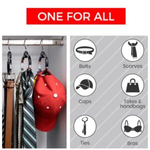 Multipurpose Hanger Organizer ROLLY HANGER Great Space Saver Cut Clutter in The Closet Perfect Organizer for Belts, Baseball Hats, Ties, Scarves, Purses and Much More Versatile Hanger