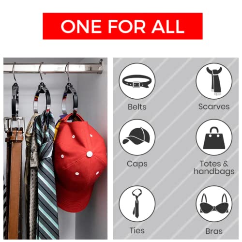 Multipurpose Hanger Organizer ROLLY HANGER Great Space Saver Cut Clutter in The Closet Perfect Organizer for Belts, Baseball Hats, Ties, Scarves, Purses and Much More Versatile Hanger