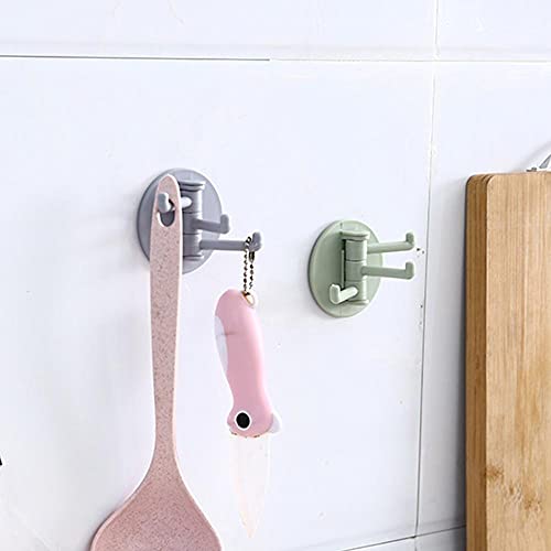 weiyufang Rotatable Self Adhesive Hooks 180 Degree Strong Stick Hook Kitchen Utensil Holder Jewelry Organizer Closet Hanger Wall Hook