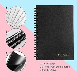 Undated Daily Planner, To Do List Notebook, Hourly Planner, Time Management Manual and Planner, Personal Organizers, 5.2"x7.5", 75 Sheets/150 Pages