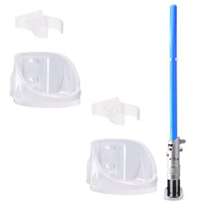 lekusha clear lightsaber wall mount display stand light saber holder compatible for any lightsaber, pack of 2