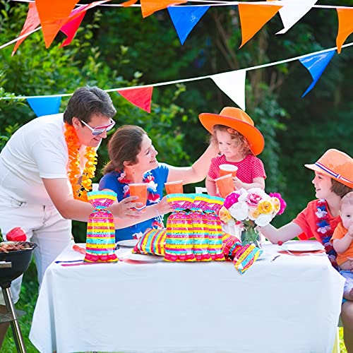 Keeoye 100 Pieces Mexican Fiesta Party Candy Bags Halloween Day of the Dead Treat Bags Cinde Mayo Cellophane Goodies Bags with 100 Silver Twist Ties for Fiesta TaBar (Keeoye-Party Favors-0718)