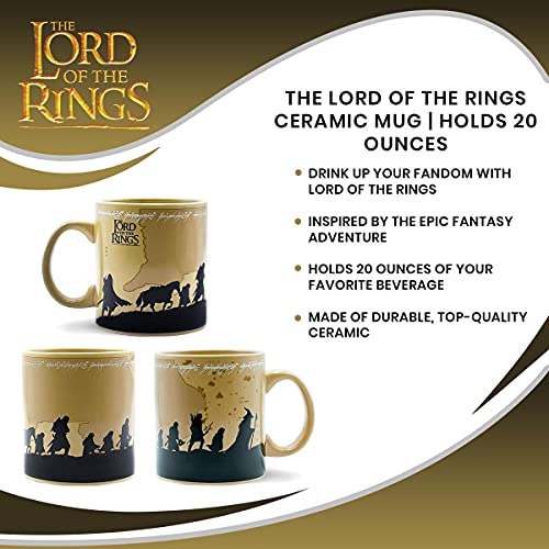 The Lord of the Rings Fellowship Ceramic Coffee Mug, Oversized Large Cup | Novelty Drinkware For Home Kitchen, Houseware Essentials | The Hobbit Gifts And Collectibles | Holds 20 Ounces