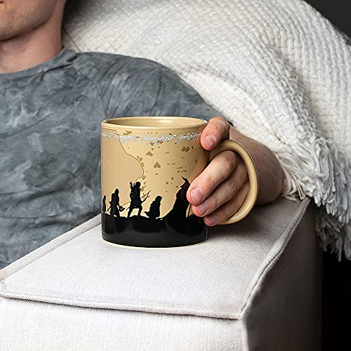 The Lord of the Rings Fellowship Ceramic Coffee Mug, Oversized Large Cup | Novelty Drinkware For Home Kitchen, Houseware Essentials | The Hobbit Gifts And Collectibles | Holds 20 Ounces