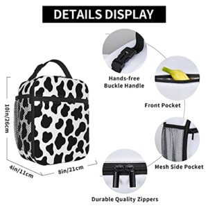 Cow print Portable Lunch Bag cooler bags Insulated Thermal Lunch Tote Box For Women Men Adults Kids Work Travel Picnic