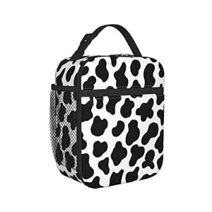 Cow print Portable Lunch Bag cooler bags Insulated Thermal Lunch Tote Box For Women Men Adults Kids Work Travel Picnic