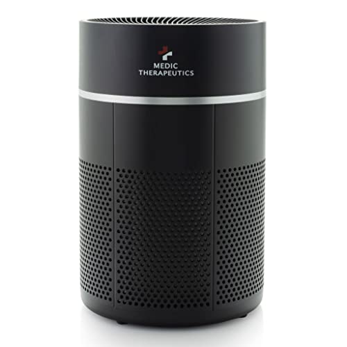 Medic Therapeutics Ultra Silent Uvc Portable Activated Carbon Hepa H13 Air Purifier Black