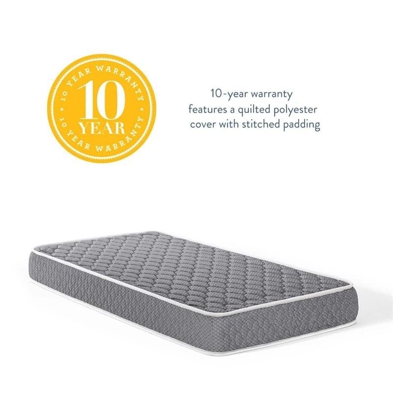 Allora Mila 6” Narrow Twin Mattress - Firm 6 Inch Twin Mattress in Grey