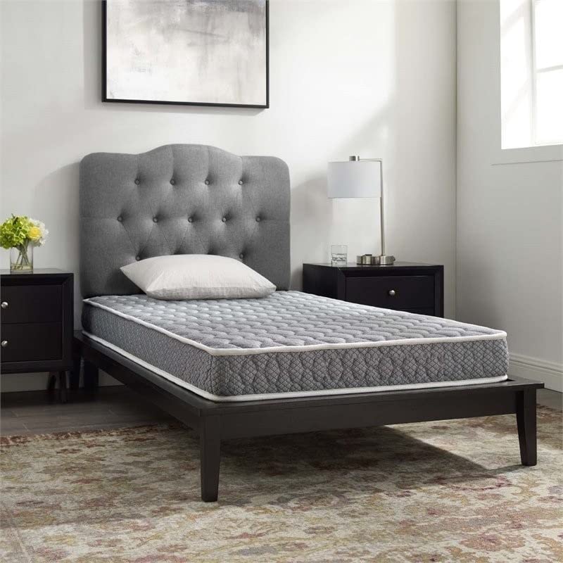 Allora Mila 6” Narrow Twin Mattress - Firm 6 Inch Twin Mattress in Grey