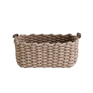 jbivww hand-woven storage basket home sundries woven basket cotton rope cosmetic organizer book toy desktop storages home decor (color : 1-3l)