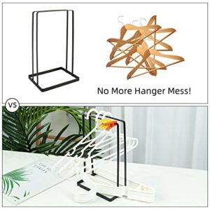 HAKDAY Hanger Stacker Organizer Stand, Portable Hanger Holder Laundry Room Organization Hanger Rack Storage(Black)