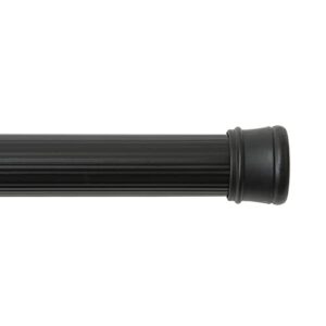 interior living 42-72 in. adjustable spring tension closet window bath utility rod, black