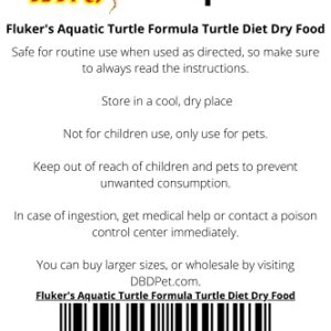 Fluker's Aquatic Turtle Formula Turtle Diet Dry Food 8oz - Includes Attached DBDPet Pro-Tip Guide