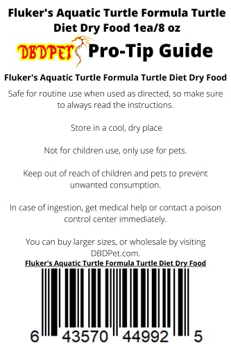 Fluker's Aquatic Turtle Formula Turtle Diet Dry Food 8oz - Includes Attached DBDPet Pro-Tip Guide