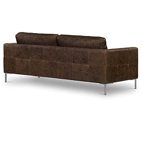 POLY & BARK Calle 90" Sofa, Brown Stone/Brushed Silver