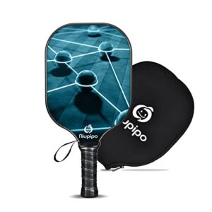 niupipo pickleball paddle, composite pickleball racket polypropylene honeycomb core fiberglass face ultra cushion 4.8in grip 7.62oz with pickleball paddles cover, usapa pickleball paddle, blue paddle