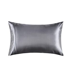 Alexandra's Secret Home Collection Satin Pillowcase for Hair and Skin, Pack of 2 - Feels Like Real Silk Pillow Cover - Satin Pillow Cases Set of 2 with Zipper Closure (Charcoal, Standard)