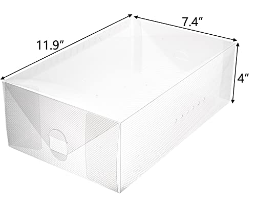 Lawei 10 Pack Clear Women's Shoe Box - Foldable Shoe Storage Boxes Plastic Shoe Organizer Bin for Men, Women and Kids